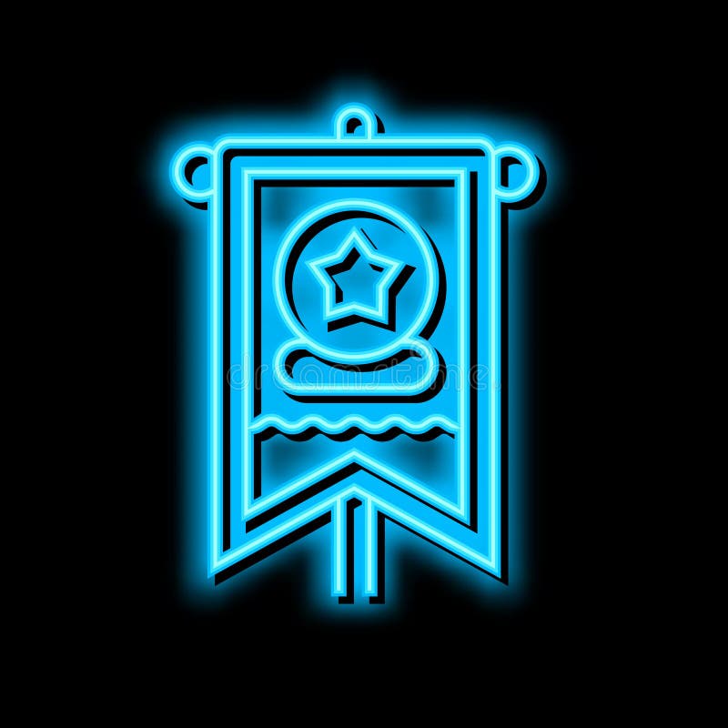 Flag Parade Festival Attribute Neon Glow Icon Illustration Stock Vector ...