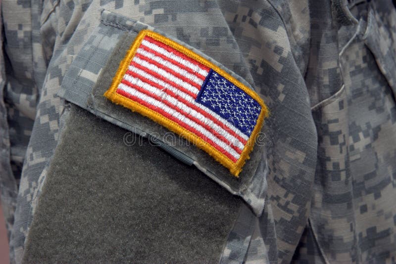 Flag Patch on Iraq War Soldier Uniform Stock Photo - Image of patch ...