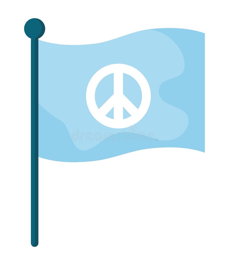 Flag with peace symbol stock vector. Illustration of pacifism - 249465226