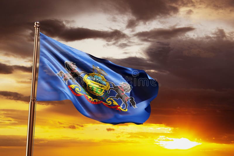 Flag of Pennsylvania Isolated on White Background Stock Photo - Image ...