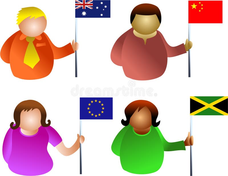Flag people stock illustration. Illustration of people - 341387