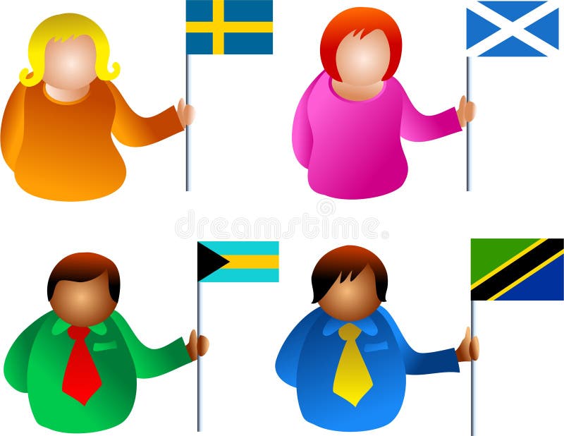 Flag people stock illustration. Illustration of woman, flags - 345224