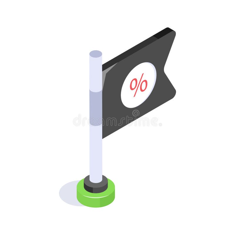 Flag with a Percentage Sign Representing a Discount or Promotion Stock ...
