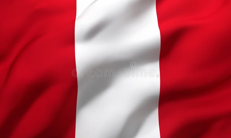 Flag of Peru Blowing in the Wind Stock Illustration - Illustration of ...
