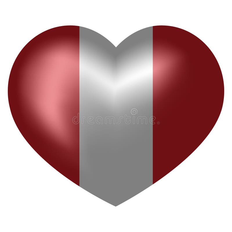 Flag of Peru in Heart Shape. Vector Illustration. Stock Vector ...