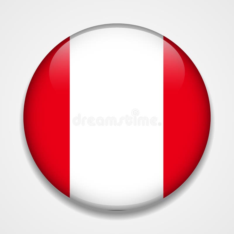 Peru Round Country Flag. Peruvian Circle National Flag Stock Vector ...