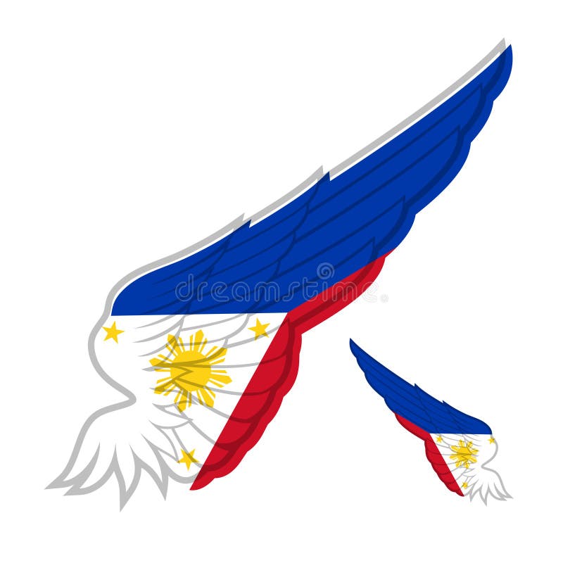 Flag of Philippines on Abstract Wing and White Background. Vector ...