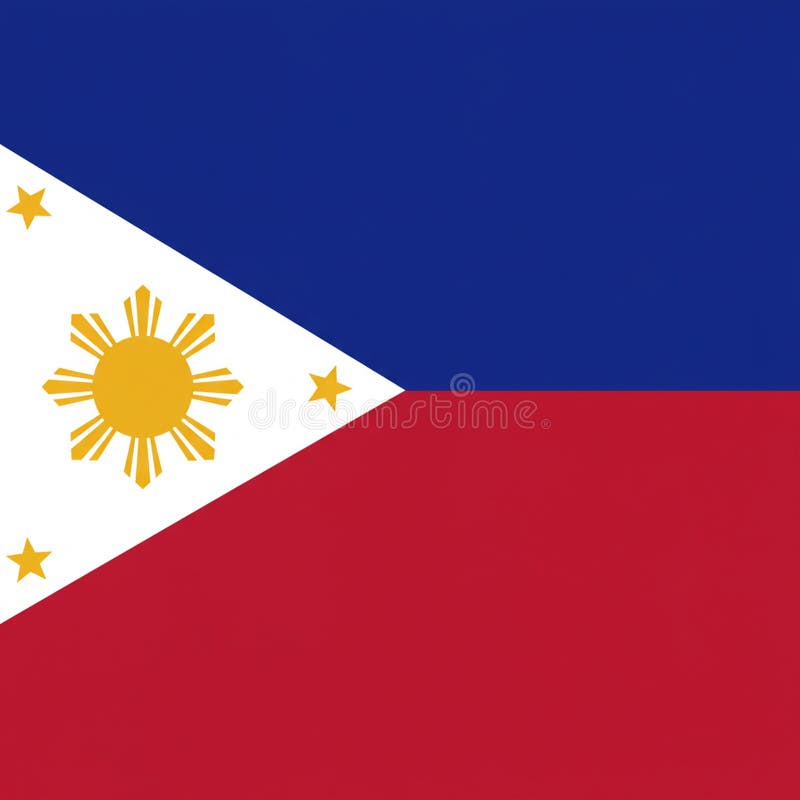 Flag of the Philippines Featuring a Horizontal Bicolor of Blue Over Red ...