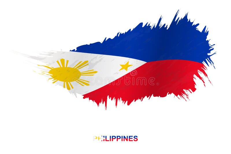 Flag of Philippines in Grunge Style with Waving Effect Stock Vector ...