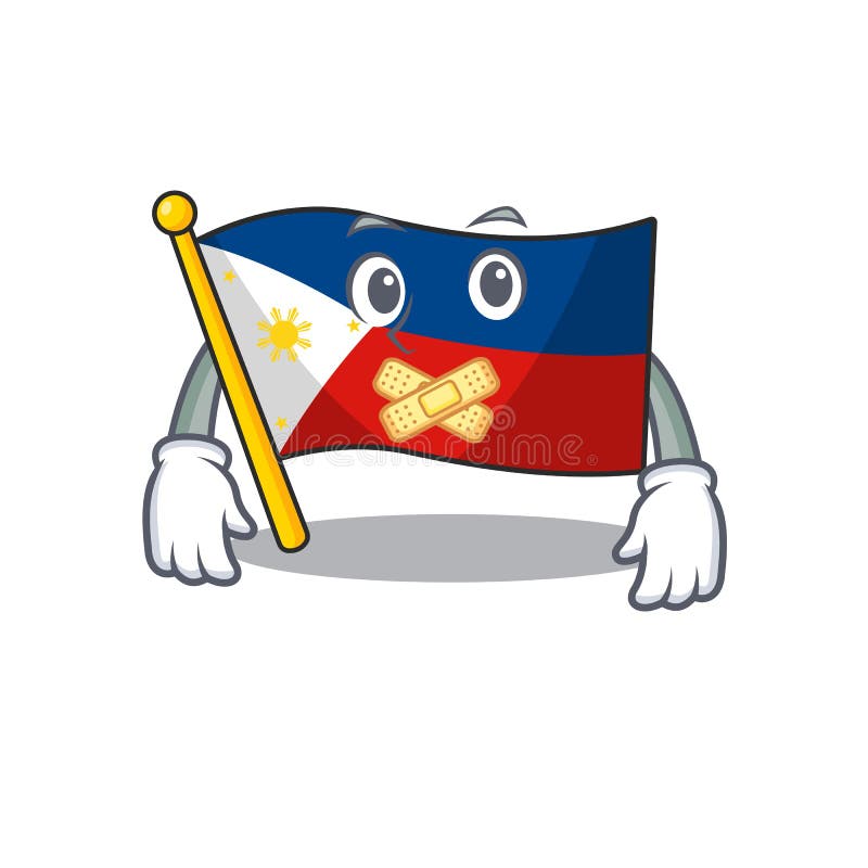 Flag Philippines Mascot Cartoon Character Style Making Silent Gesture ...