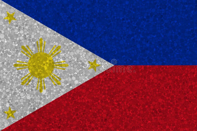 Flag of Philippines on Styrofoam Texture Stock Image - Image of ...