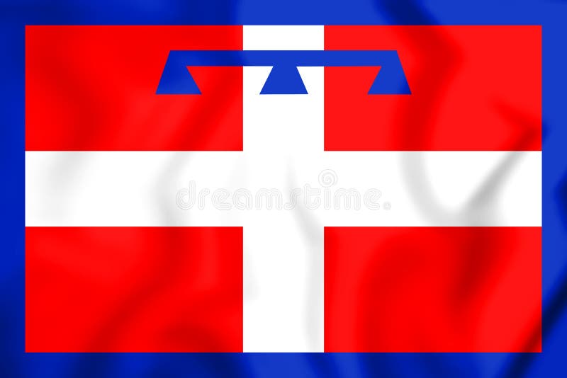 Flag of Piedmont, Italy. 3D Illustration Stock Illustration ...