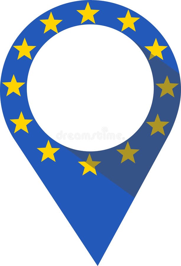 Flag Pin of the European Union Stock Vector - Illustration of location ...
