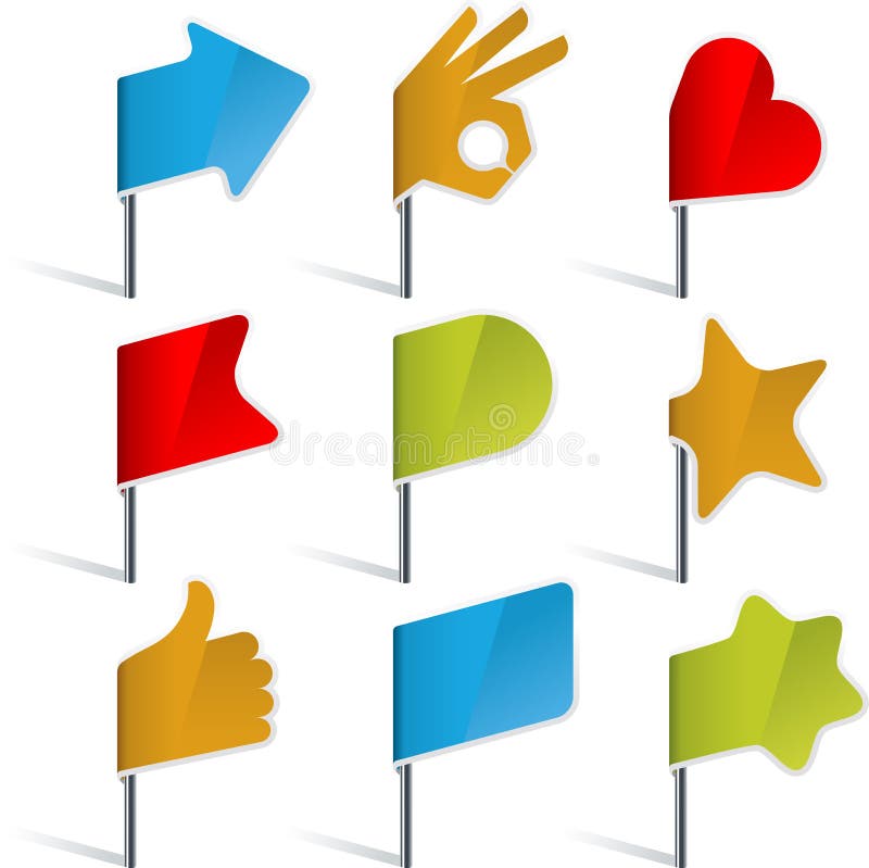 Flag pins stock vector. Illustration of flag, hand, pennant - 28128375