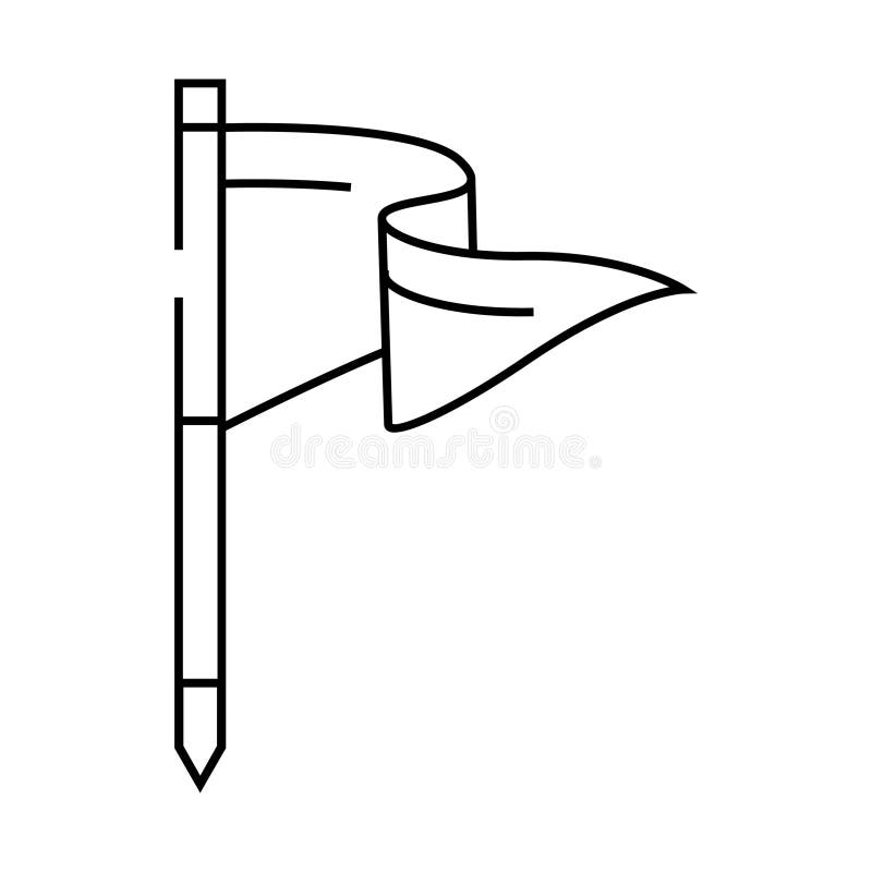 Flag Pointer Map Location Line Icon Vector Illustration Stock Vector - Illustration of line ...