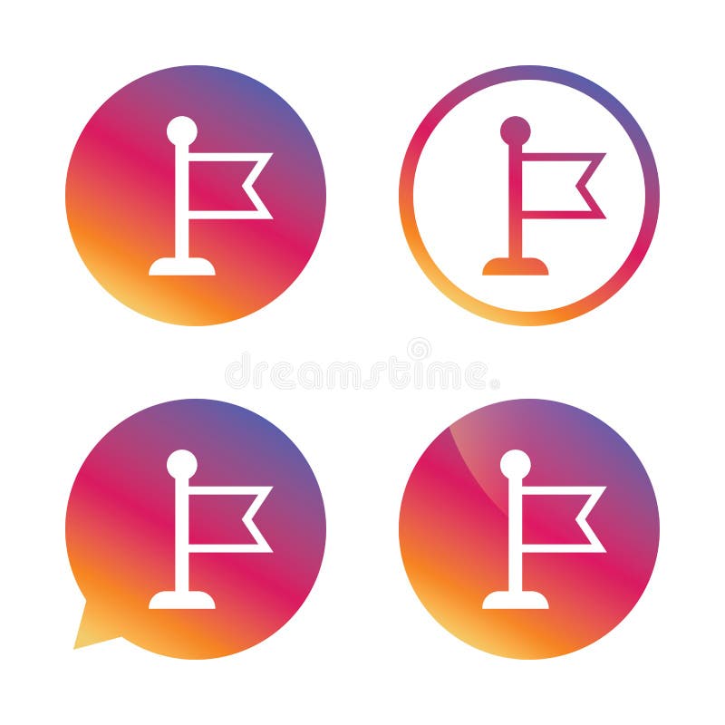 Flag Pointer Sign Icon. Marker Symbol. Stock Illustration ...