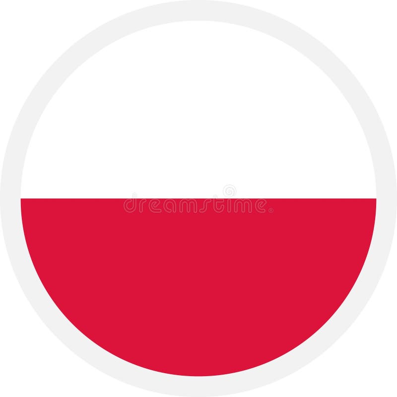 Flag of Poland. Circle Flat Icon on Transparent Background Stock Vector ...