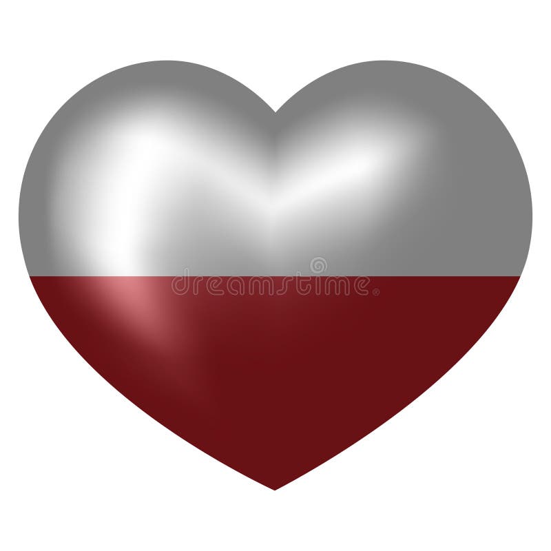 Flag of Poland in Heart Shape. Vector Illustration. Stock Vector ...
