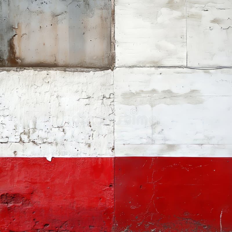 Flag of Poland Painted on Grunge Wall. Textured Background Stock ...