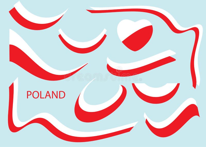 Flag of Poland - Vector Elements in Curved Shapes Stock Vector ...