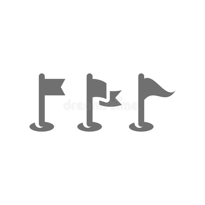 Flag Pole Fill Vector Icon Set Stock Vector - Illustration of circle ...