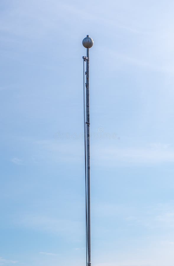 Empty Flag Pole Against Blue Sky Stock Image - Image of country, nation ...