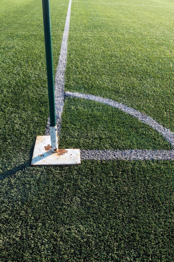 Flag Pole on Football Corner Lines Stock Photo - Image of empty, soccer ...