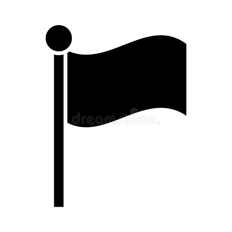 Flag in Pole Insignia Silhouette Style Icon Stock Vector - Illustration ...
