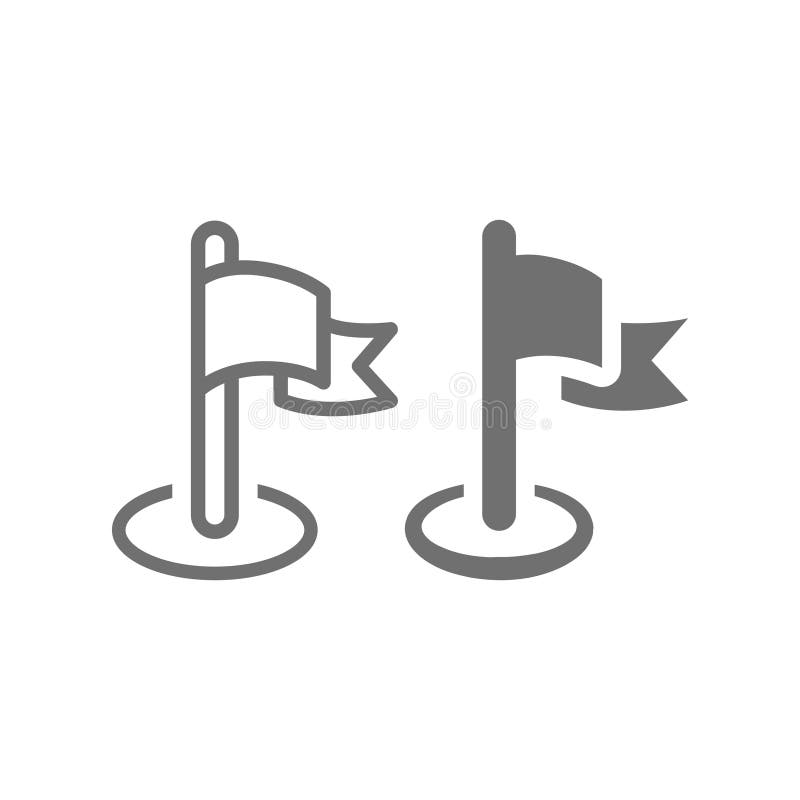 Flag Pole Location Pin Line and Fill Vector Icon Stock Vector ...
