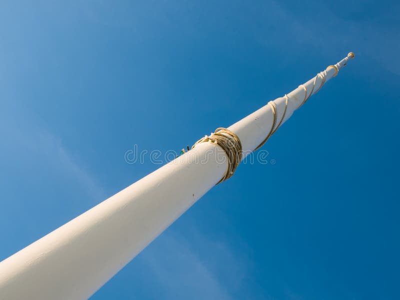 Flag Pole Pointed at the Blue Sky Seen from Below Stock Photo - Image ...