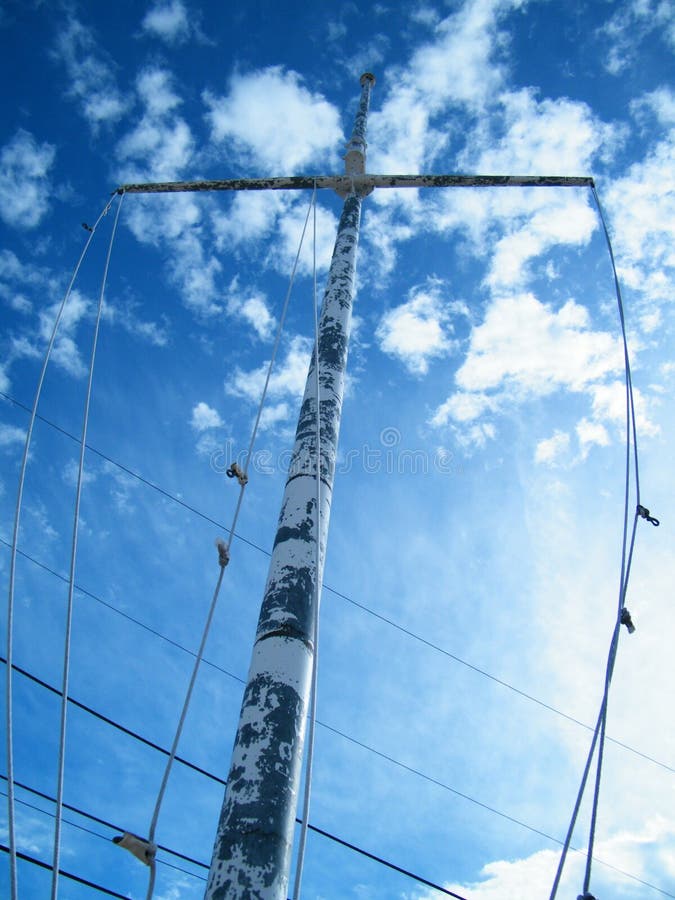 Flag Pole on a Sunny Day at the Beach Stock Image - Image of lighting ...