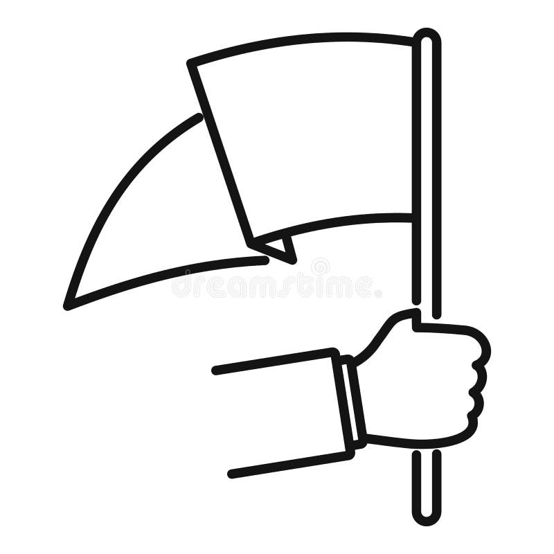 Flag Protest Icon, Outline Style Stock Vector - Illustration of protest ...