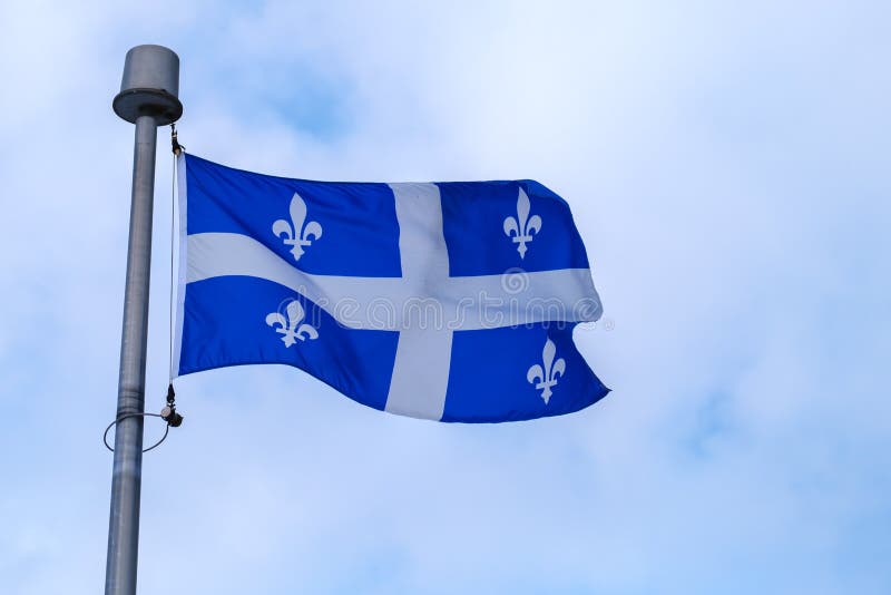 Flag of the Province of Quebec, Canada Stock Photo - Image of civil ...