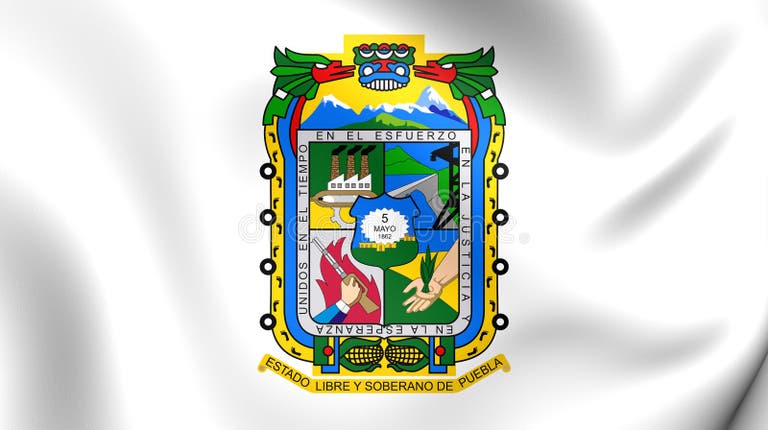 Flag of Puebla State, Mexico. Stock Illustration - Illustration of ...