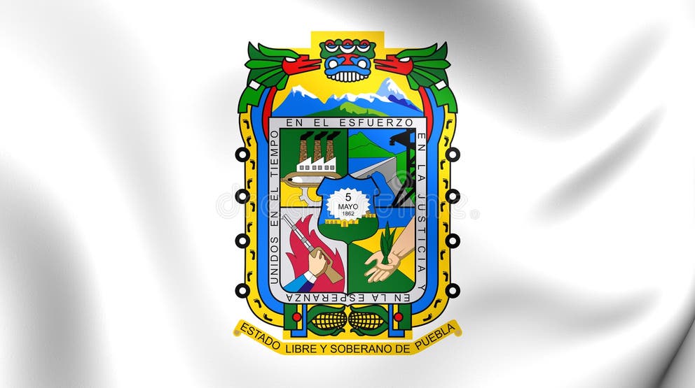 Flag of Puebla State, Mexico. Stock Illustration - Illustration of ...