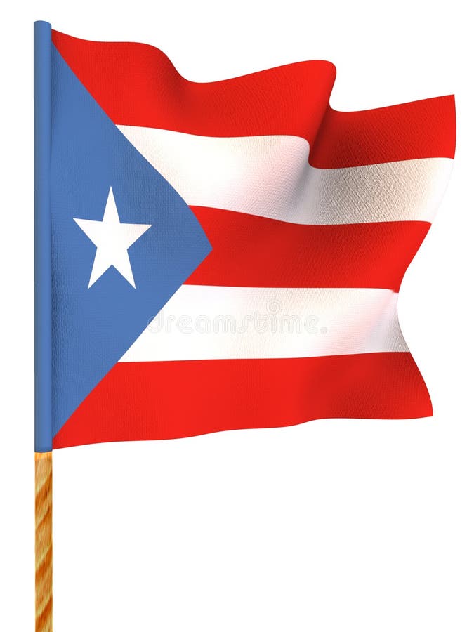 Flag. Puerto-Rico. 3d stock photo. Image of flagstaff - 6057808