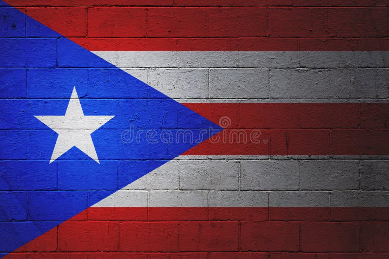 Flag of Puerto Rico Painted on a Wall Stock Image - Image of weathered ...