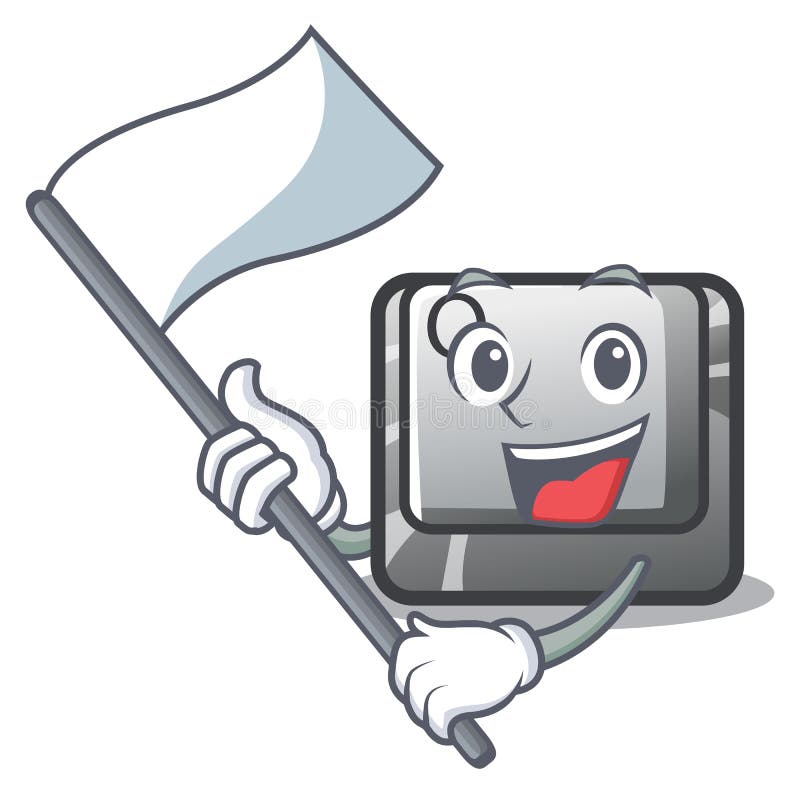 With Flag Q Button Installed on Cartoon Computer Stock Vector ...