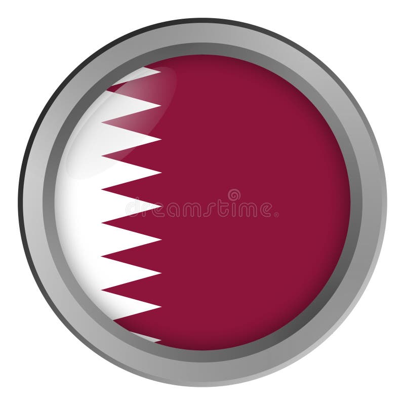 Qatar Round Flag Icon. Round World Flags Vector Illustration Icons Set ...
