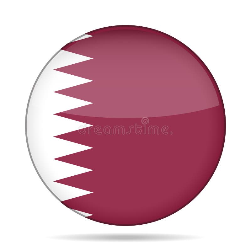 Qatar Round Flag Icon. Round World Flags Vector Illustration Icons Set ...