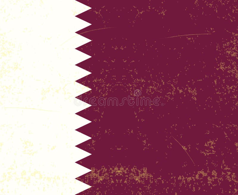 Flag of Qatar Vector with Old Vintage Texture Stock Vector ...