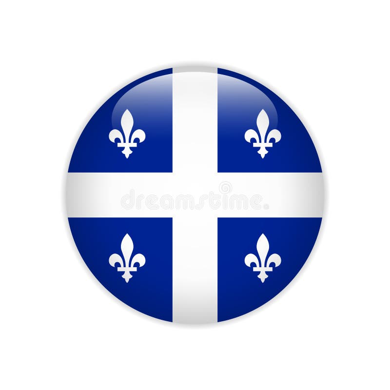 Round Glossy Icon Of Quebec Stock Vector - Illustration of flag ...