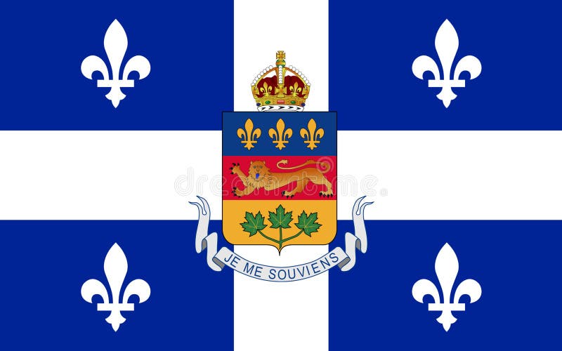 Flag of Quebec, Canada stock illustration. Illustration of french ...