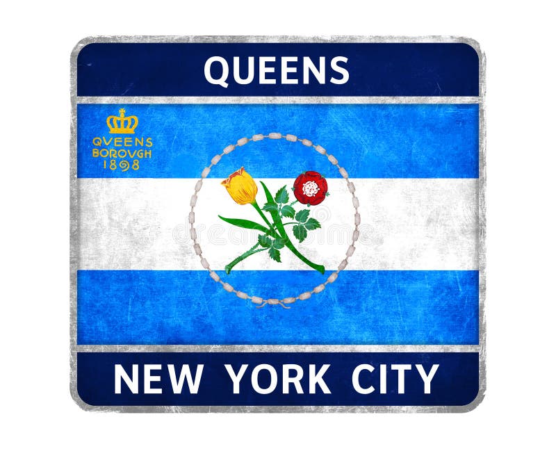 Flag of Queens in New York - USA Stock Illustration - Illustration of ...