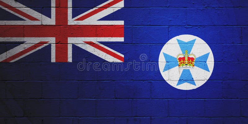 Flag of Queensland Painted on a Wall Stock Illustration - Illustration ...