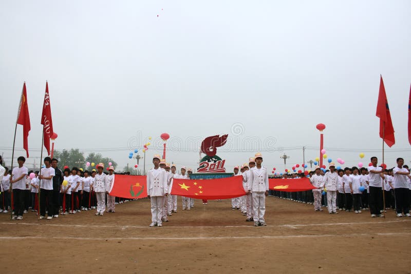 Flag-raising ceremony editorial photography. Image of event - 19407822