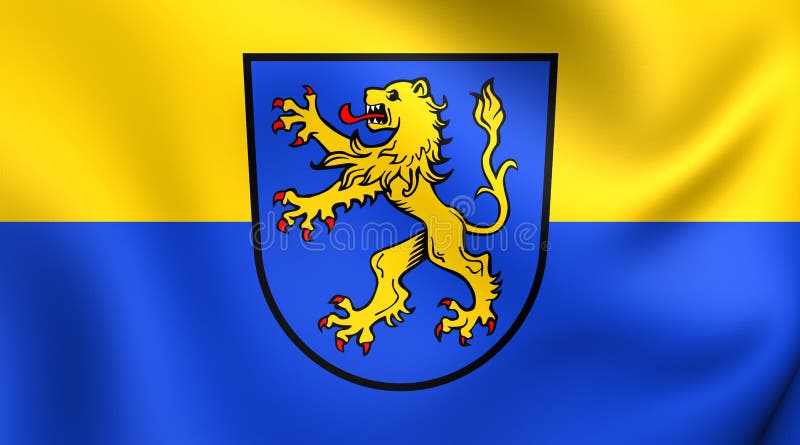 3D Flag of Ravensburg Baden-Wurttemberg, Germany. Stock Illustration ...
