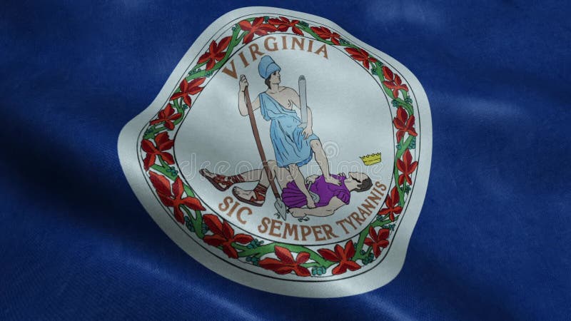 State of Virginia Flag Seamless Looping Waving Animation Stock Footage ...