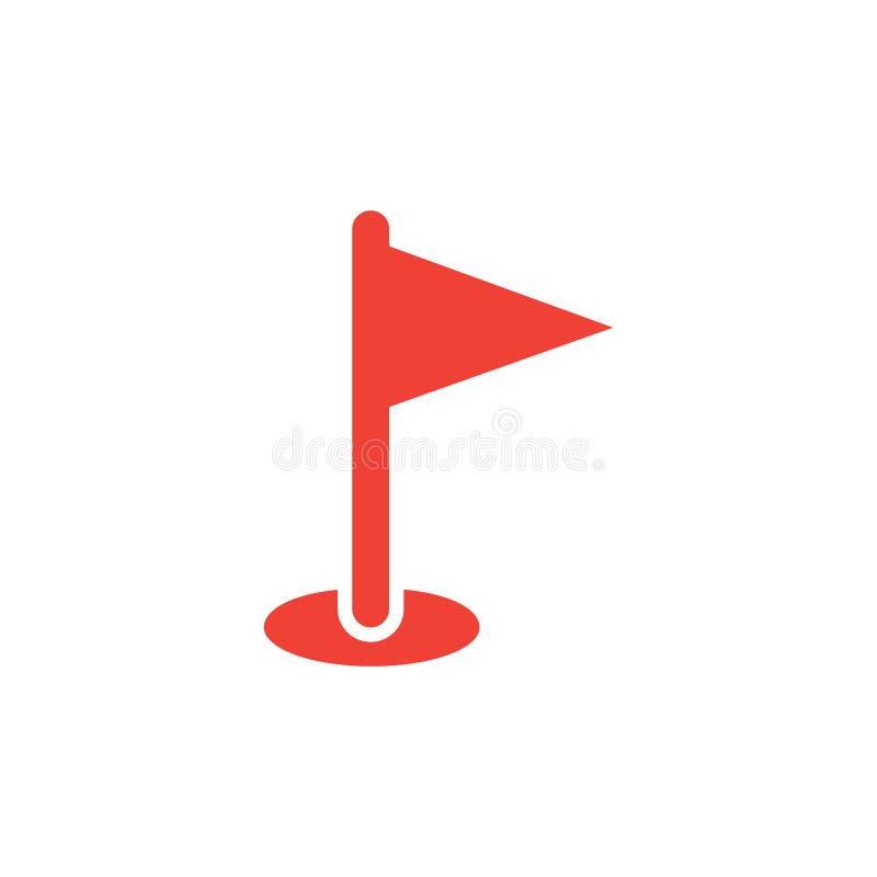 Flag Red Icon on White Background. Red Flat Style Vector Illustration ...