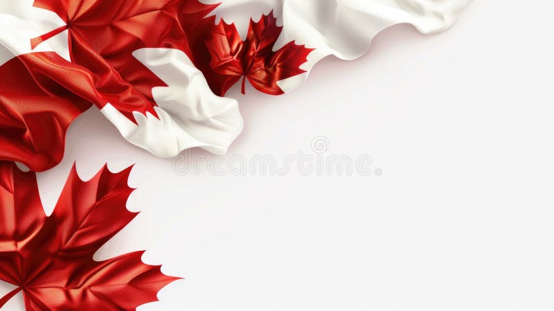 Flag with Red Maple Leaves on it Stock Illustration - Illustration of ...